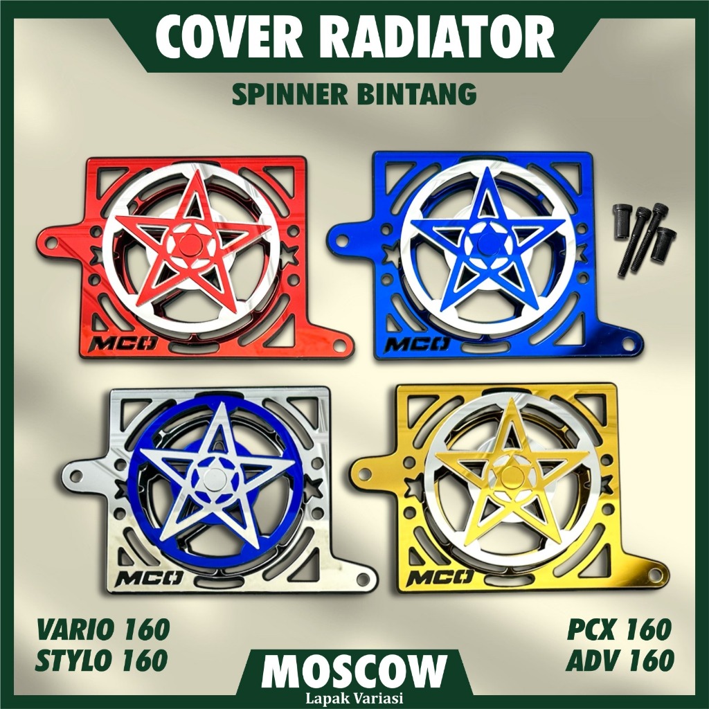 MOSCOW SPINER RADIATOR COVER 3 MM THICK STAR SERIES TWO TONE MOTORCYCLE ...