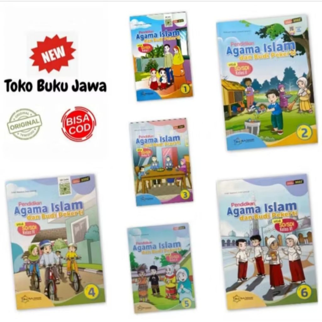 [Pustaka Mulia] การศึกษาทางศาสนาอิสลามและตัวอักษรหนังสือโรงเรียนประถมศึกษา Class 1 2 3 4 5 6 SD ...