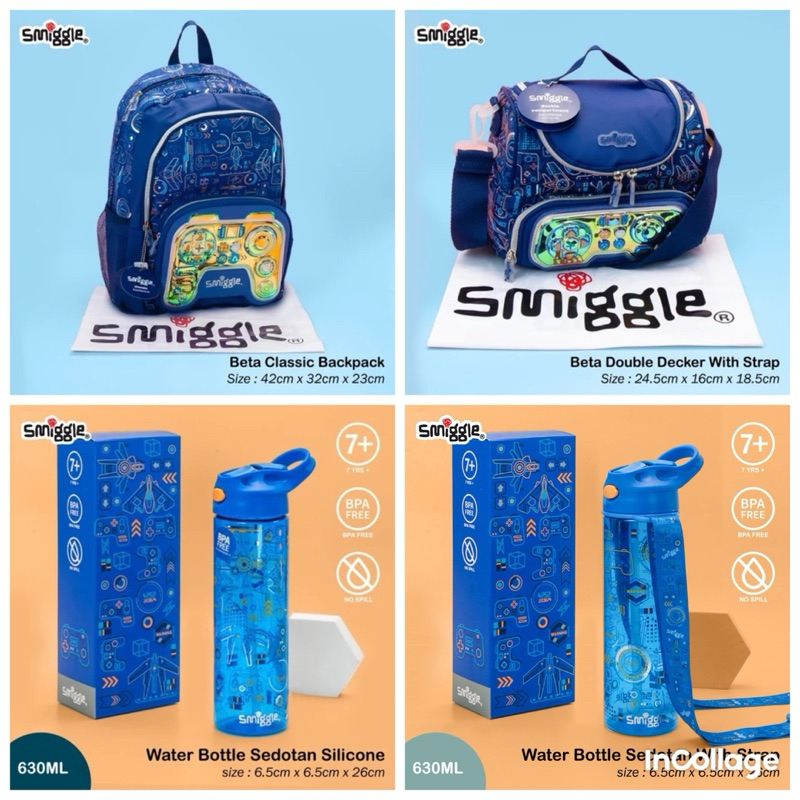 Smiggle Beta Virtual/กระเป๋าเป้สะพายหลัง/ขวด/lunchbag | Shopee Thailand