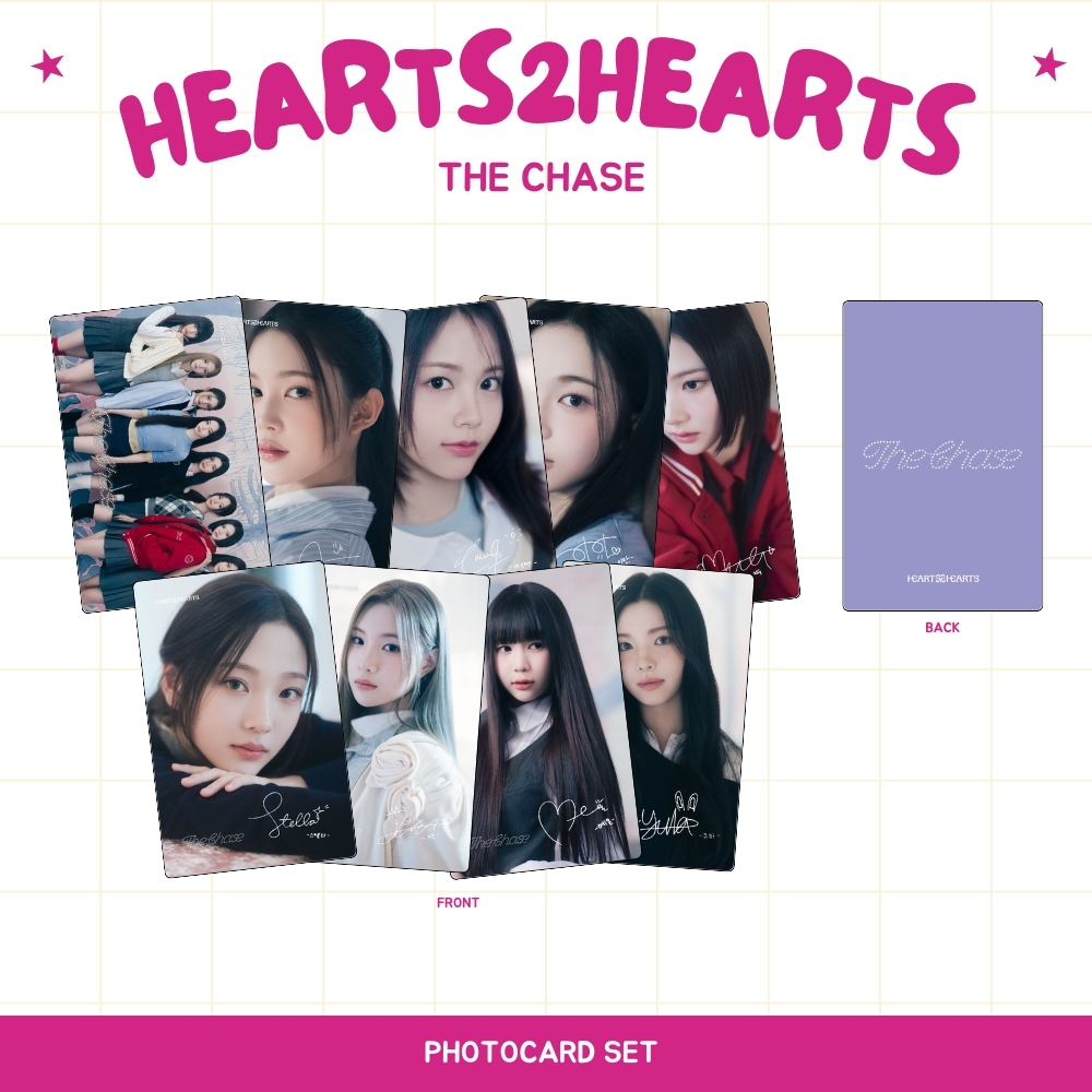 Photocard HEARTS2HEARTS THE CHASE 2SI (เนื้อหา 9 ชิ้น + 2 ด้าน) ป้าย TTD KPOP CARDS KOREAN ...