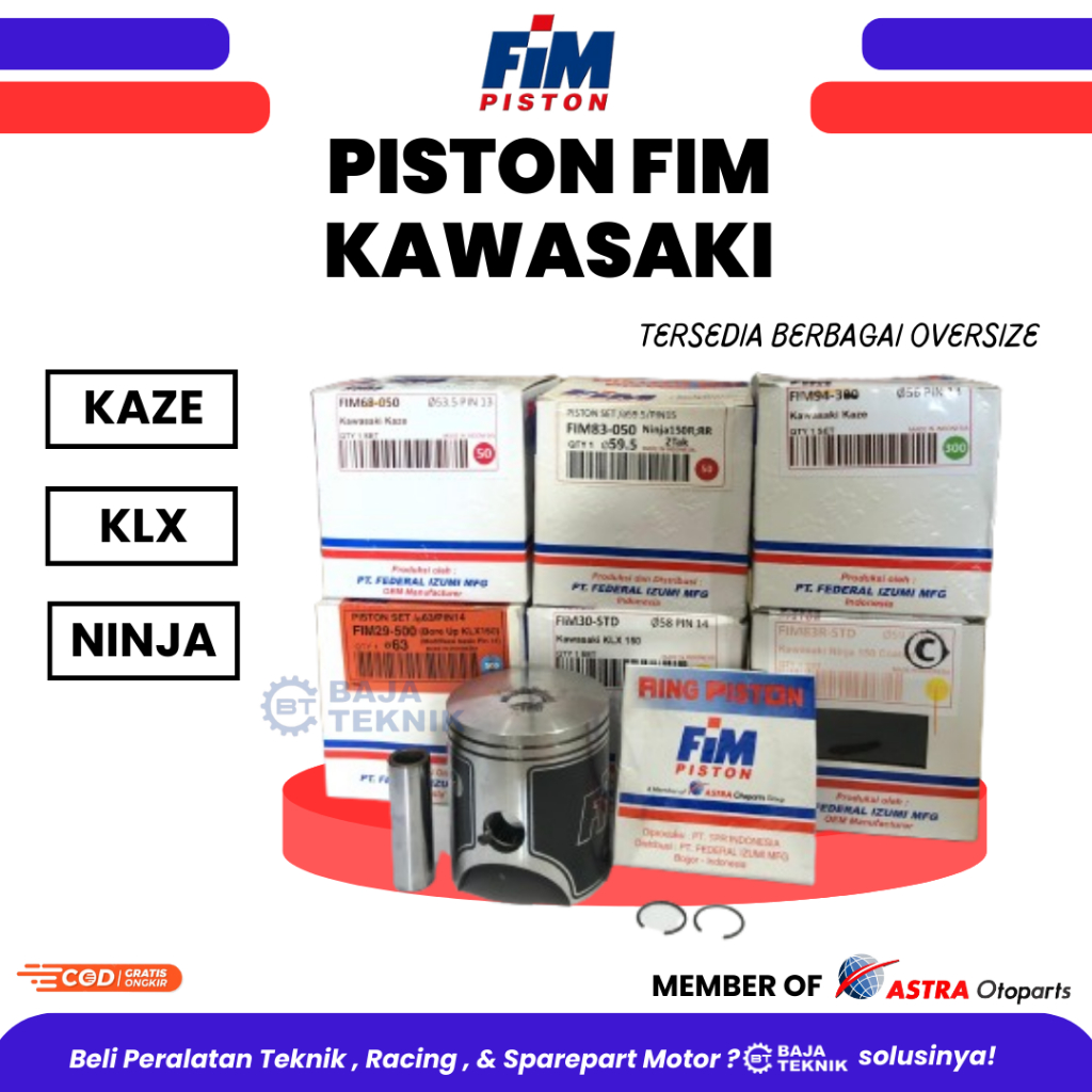 ชุดฟิม PISTON KAWASAKI KAZE KLX NINJA | ขนาดใหญ่เกินไป มาตรฐาน 25 50 75 ...