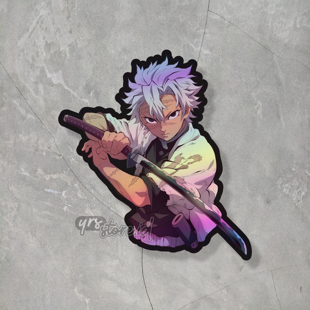 สติ๊กเกอร์อนิเมะ HP Hologram Max Decal Sanemi Shinazugawa ขนาด +- เคส ...