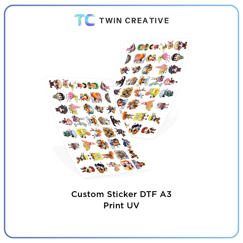 Custom DTF Print UV Sticker / Print Label - DTF Print UV A3 Sticker | Shopee Thailand