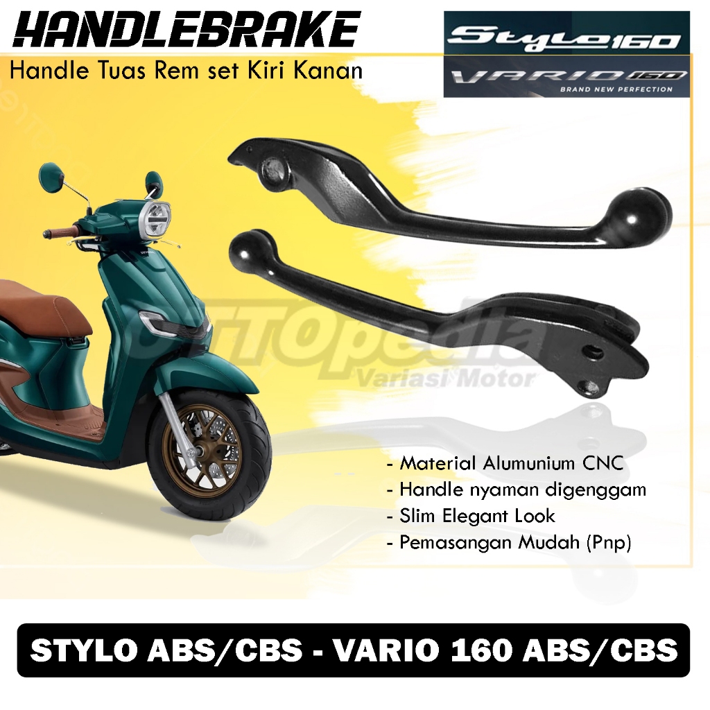 Stylo ABS/CBS / Vario 160 ชุดมือจับคันเบรคซ้ายขวาสีดํา Clean Simple ...