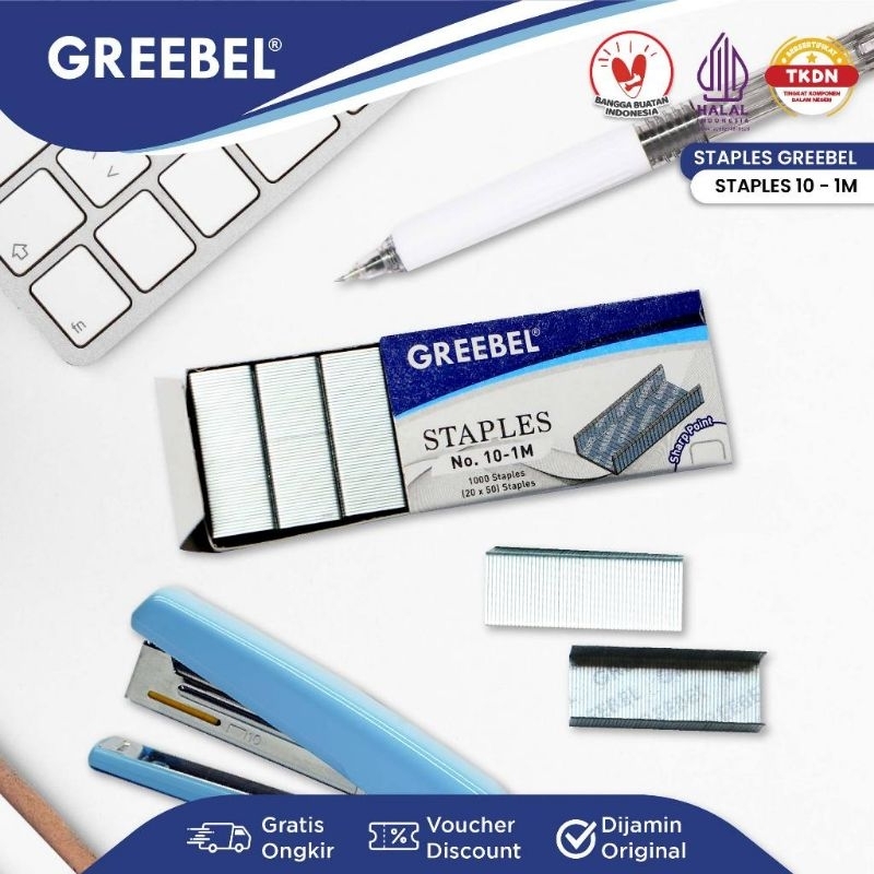 GREEBEL STAPLES NO.10-1M / STAPLER CONTENTS / GREEBEL REFILL STAPLER NO ...