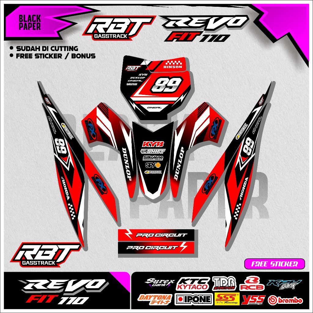 Striping Rbt รถจักรยานยนต์ Revo Fit 110 รถจักรยานยนต์ Rbt Bebek Modif ...