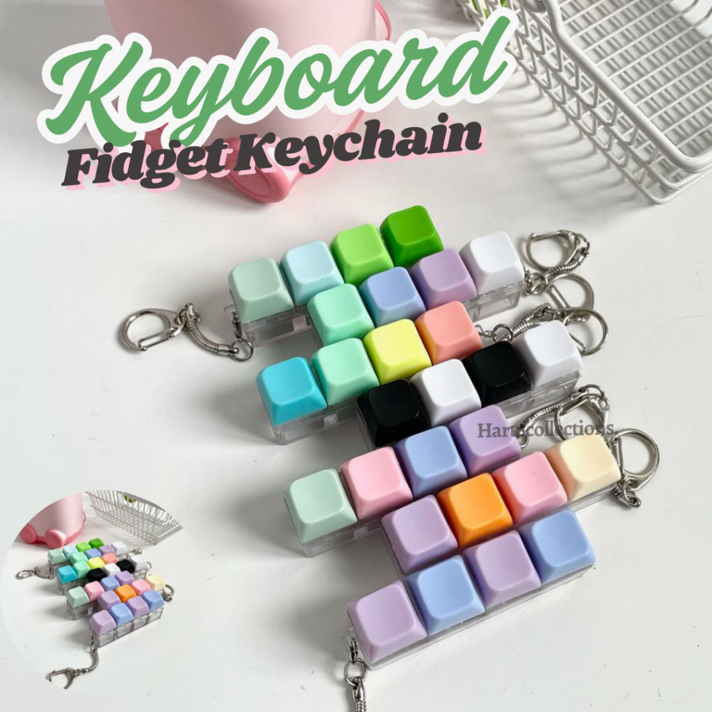 GANTUNGAN [HARU] Keyboard Fidget Keychain ASMR Mini Digital Mechanical ...