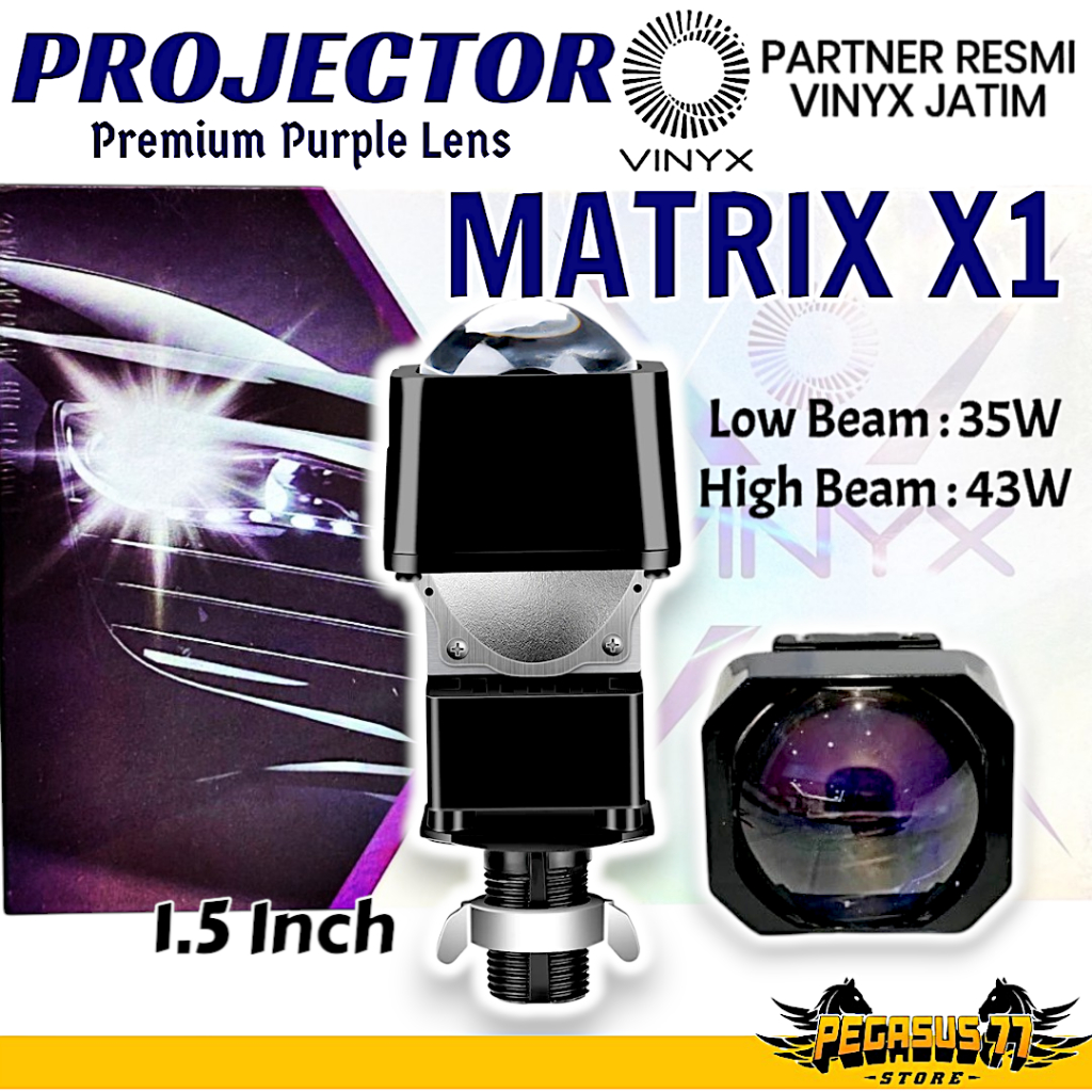 MATRIX X1 VINYX BiLED ไฟหน้า LED 1.5 นิ้วนิ้ว inc โปรเจคเตอร์พรีเมี่ยม ...