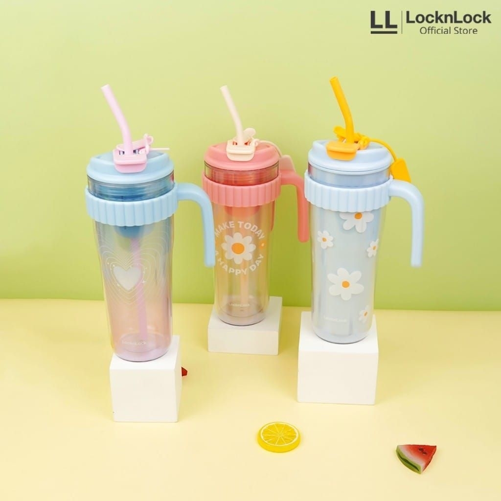 Locknlock ขวดดื่ม HAP538 แก้วเก็บความเย็นสปริงดับเบิ้ลวอลล์ 890ml ...