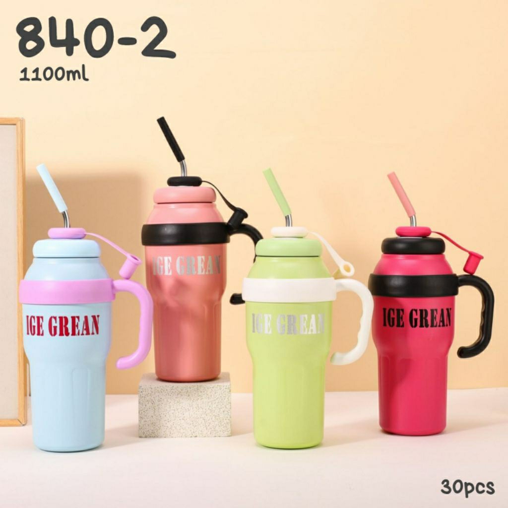 TERMOS Jumbo Ice Cream Thermos | Ige Green 1100ml สแตนเลสฟางฟรีแก้ว ...