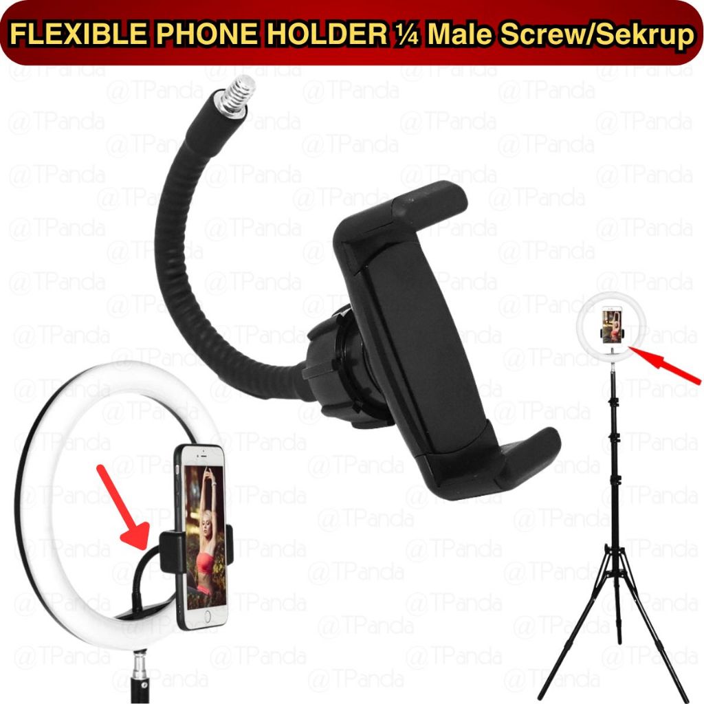 FLEXIBLE PHONE HOLDER FLEXIBLE Arm 1/4 ชาย/เย็นรองเท้า/1/4 หญิง ...