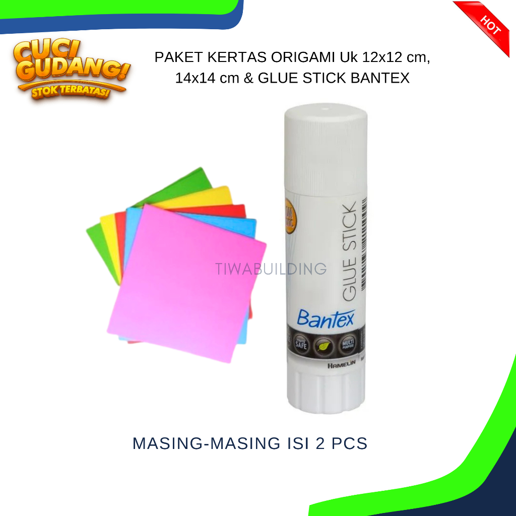 ORIGAMI FORTE PAPER CREATIVE BUNDLE 10 สีขนาด 12X12 CM & 14X14 CM + กาว ...