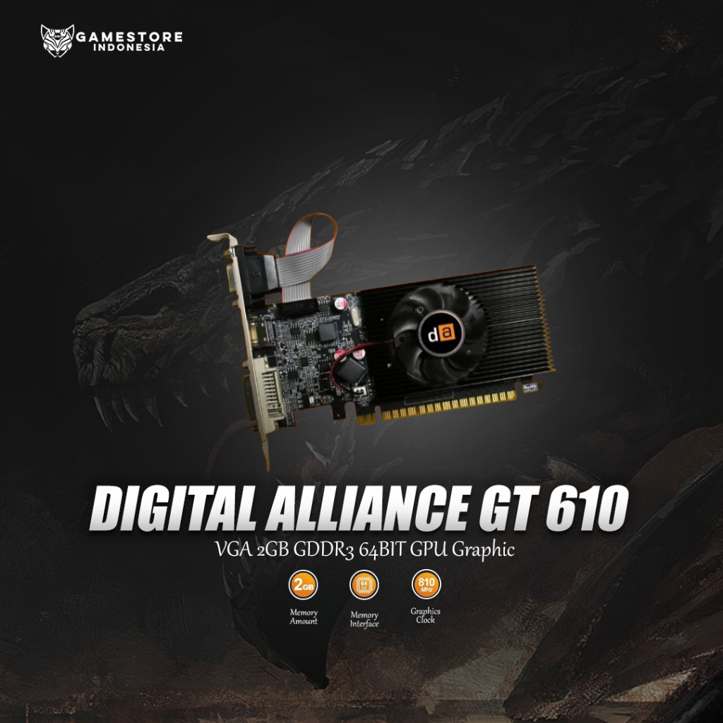 Vga CARD DIGITAL ALLIANCE GT 610 2GB GDDR3 64Bit NVIDIA GEFORCE GPU GRAPHIC | Shopee Thailand