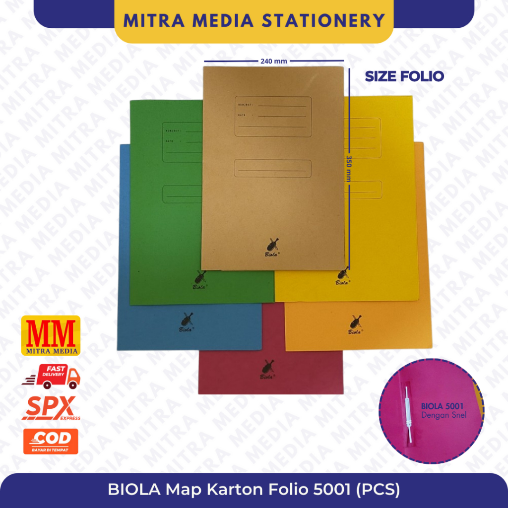 BIOLA 5001 โฟลเดอร์กระดาษกระดูก / Snel / Stopmap / โฟลเดอร์ Aco / Folio ...