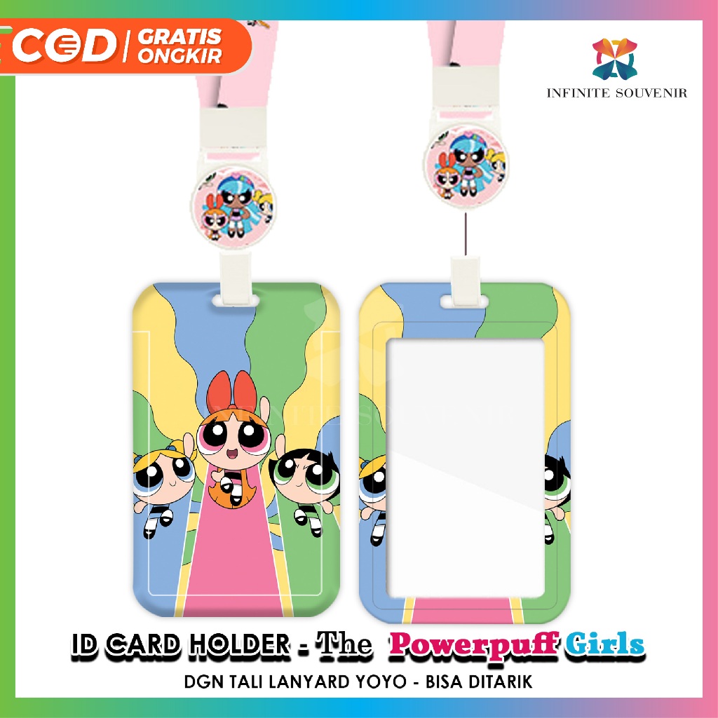 (N017) ID Card Holder Yoyo Rope The Power Puff Girls / Yoyo Nametag Retractable Rope | Shopee ...