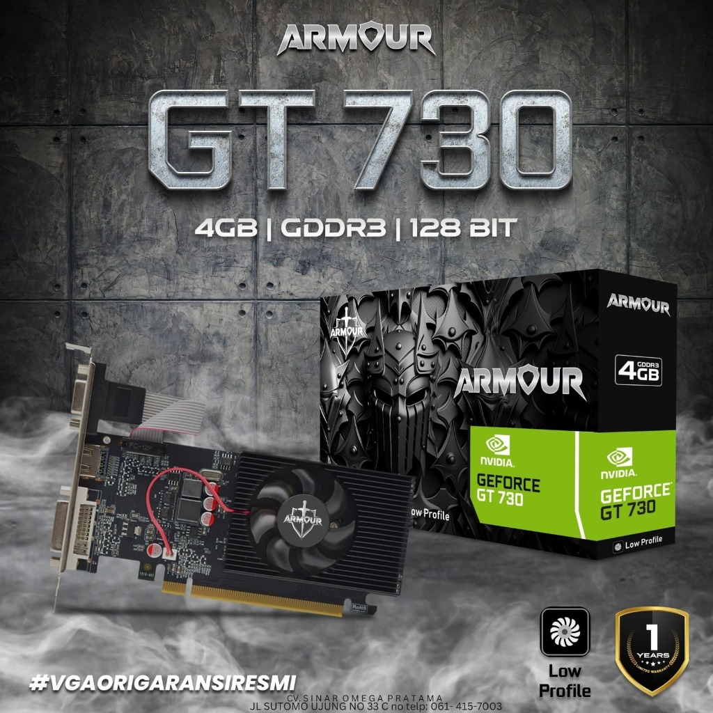 VGA CARD ARMOR GT 730 4GB 128BIT DDR 3 กราฟิกการ์ด gt730 | Shopee Thailand