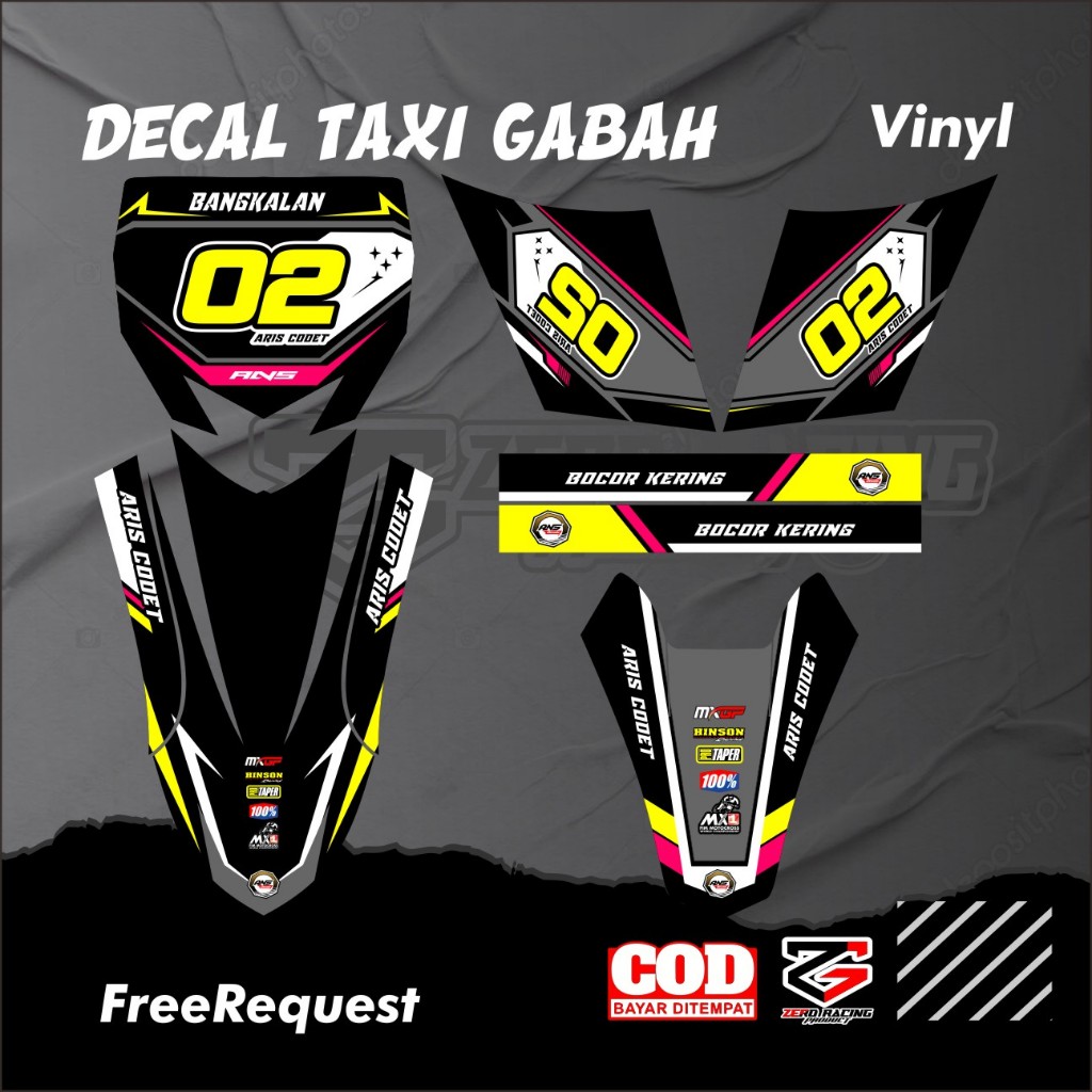 สติ๊กเกอร์รูปลอก TAXI GABAH FULL BODY DECAL OJEK GABAH TAXI GABAH DECAL ...
