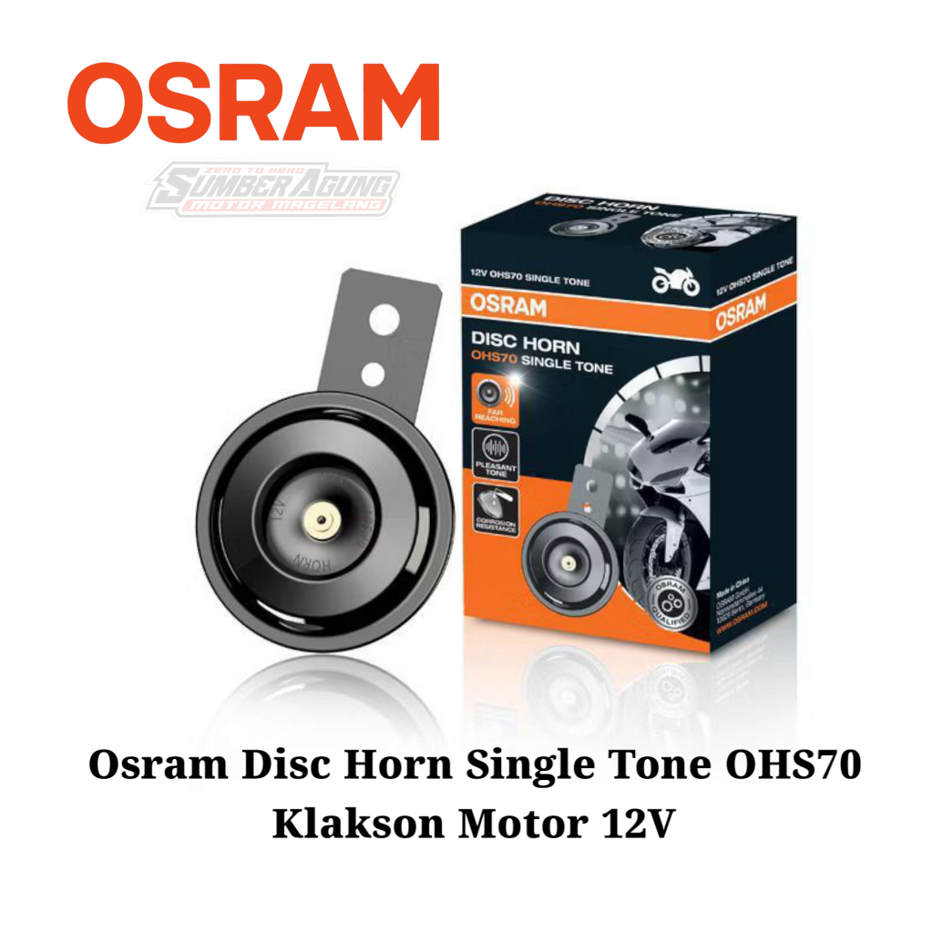 Osram Disc Horn OHS70 Single Tone 12V Original Motorcycle Black Horn ...