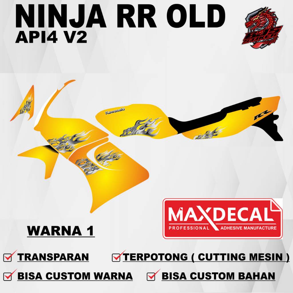 Ninja RR เก่า Custom Striping สติกเกอร์โปร่งใส UV api 4 v2 / Old Ninja ...