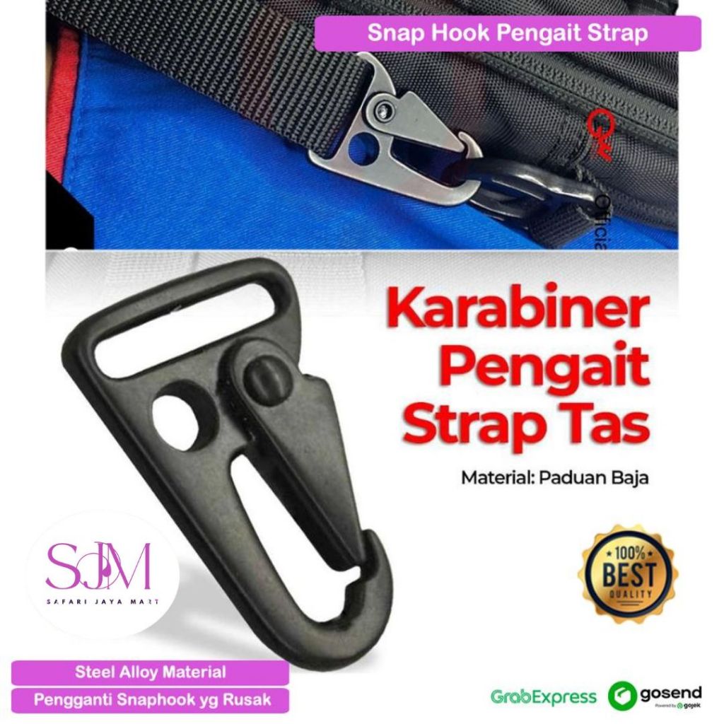 GANTUNGAN Snaphook Snaphock พวงกุญแจตะขอ Kew Kew สีดํา Snap Hook เปลี่ยนตะขอเสียหายและหัก ...