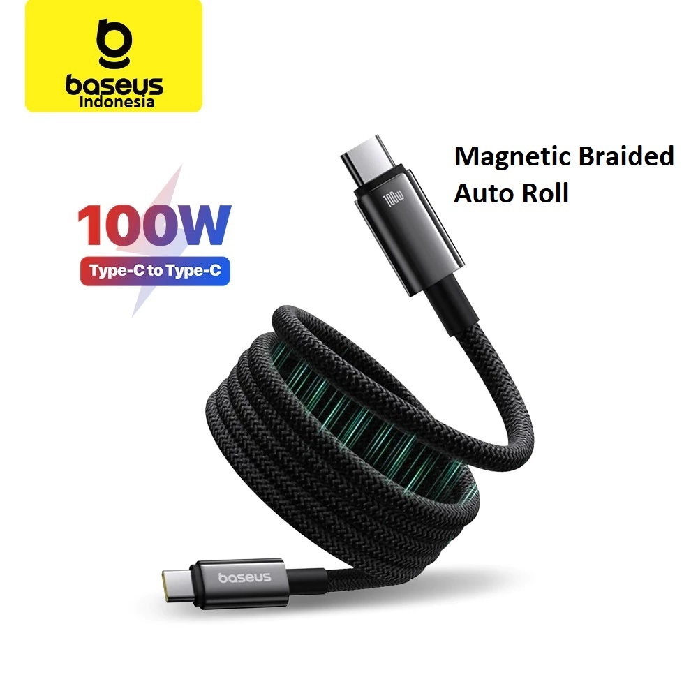 Baseus Tungsten Gold Magnetic Braided Data Cable Type C ถึง Type C 100W ...