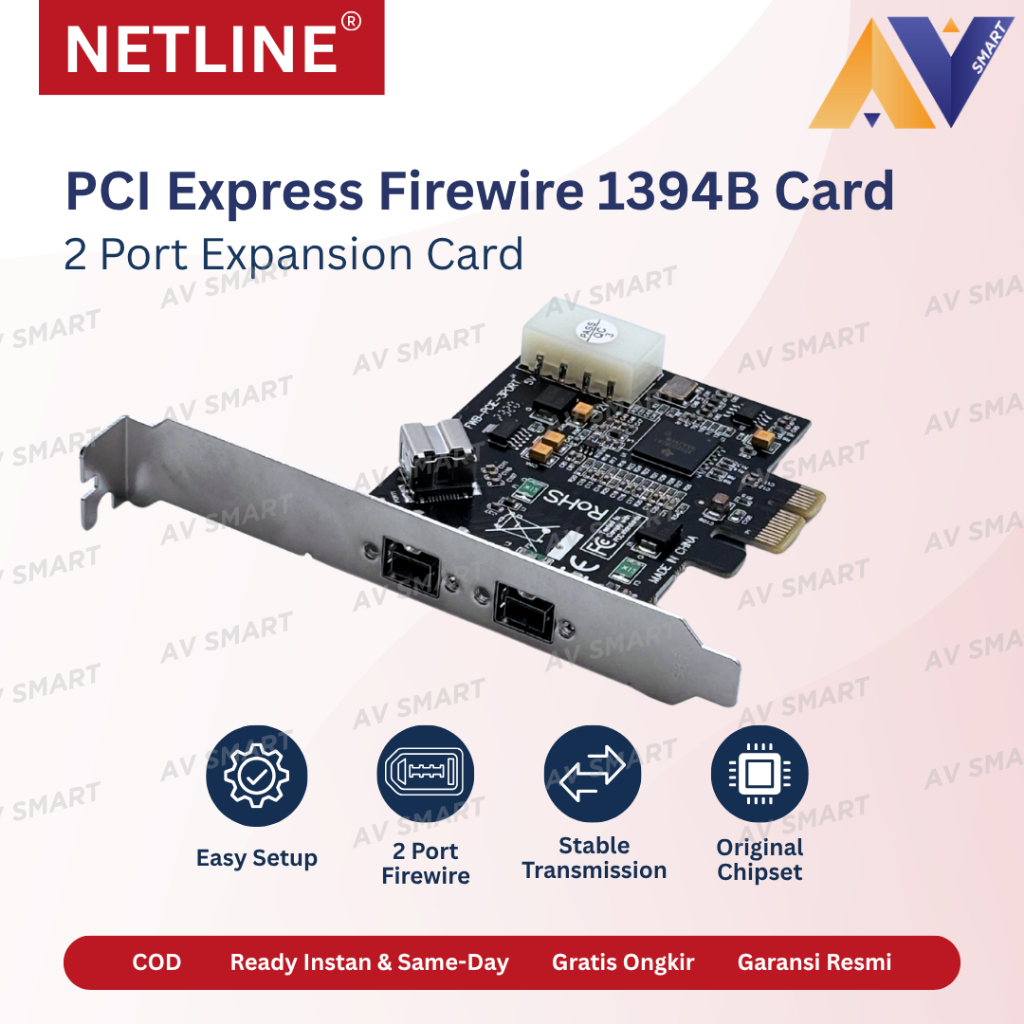 Netline PCIe FireWire 1394B การ์ด 2 พอร์ตอะแดปเตอร์ขยาย PCIE Express ...