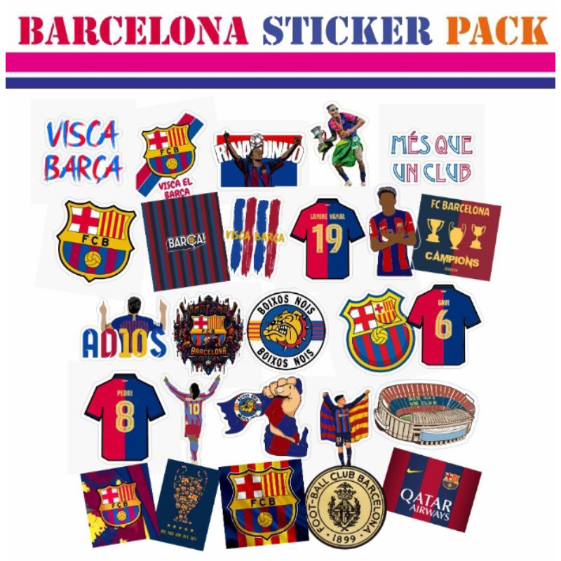 Barcelona Sticker Pack FCB Messi Yamal ฯลฯ กันน้ําระดับพรีเมียม ...