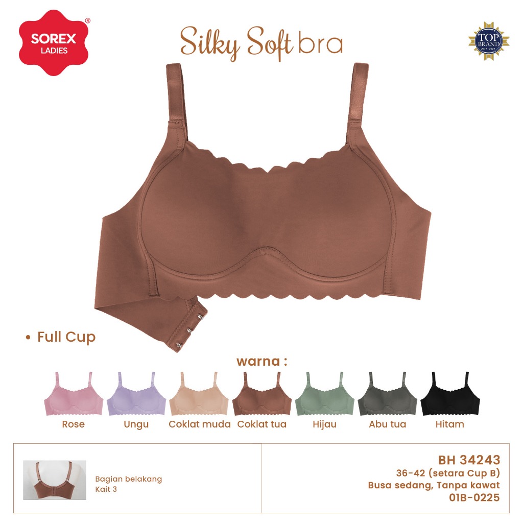 Sorex Seamless Silky Soft Medium Foam Bra ไม่มีตะขอลวด 3 เทียบเท่า Full ...