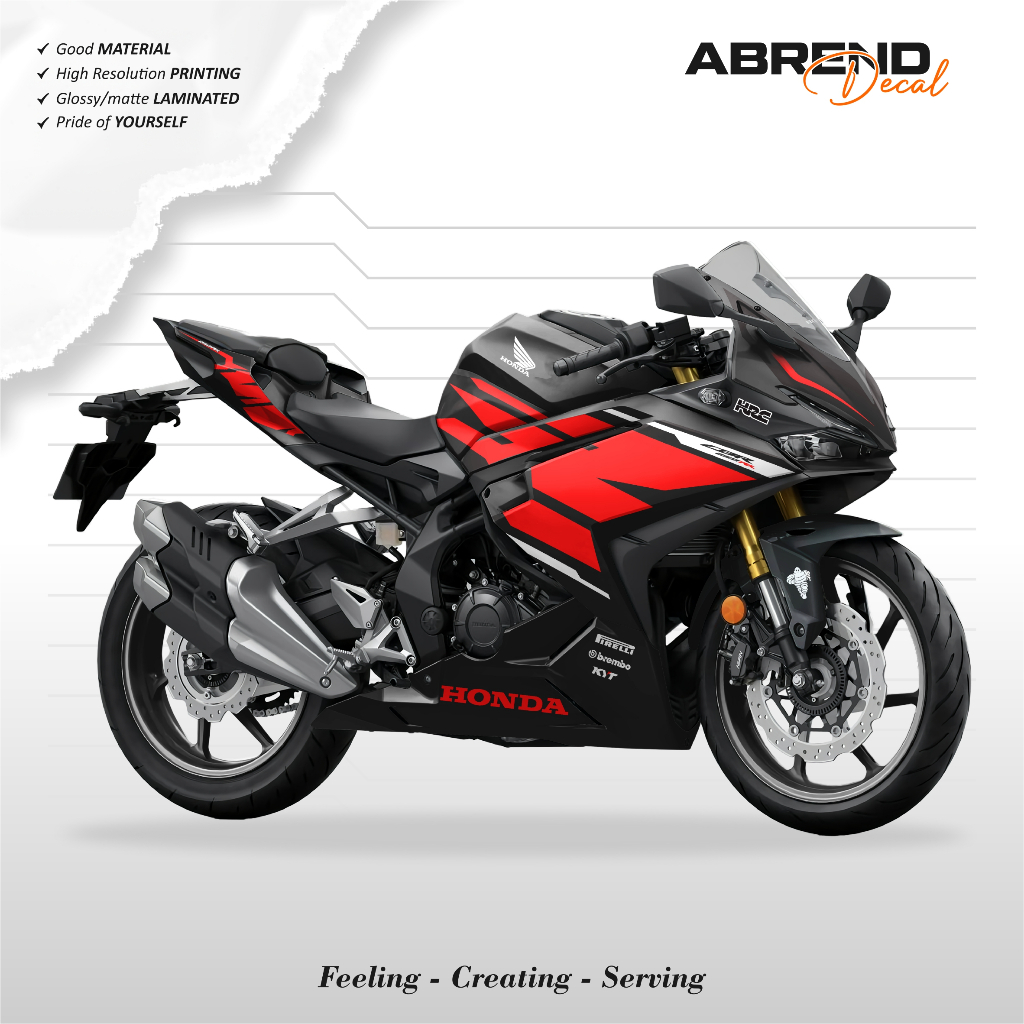 Striping CBR 250RR ใหม่ RED FIREBLADE GRAFIST / HONDA CBR 250 ...