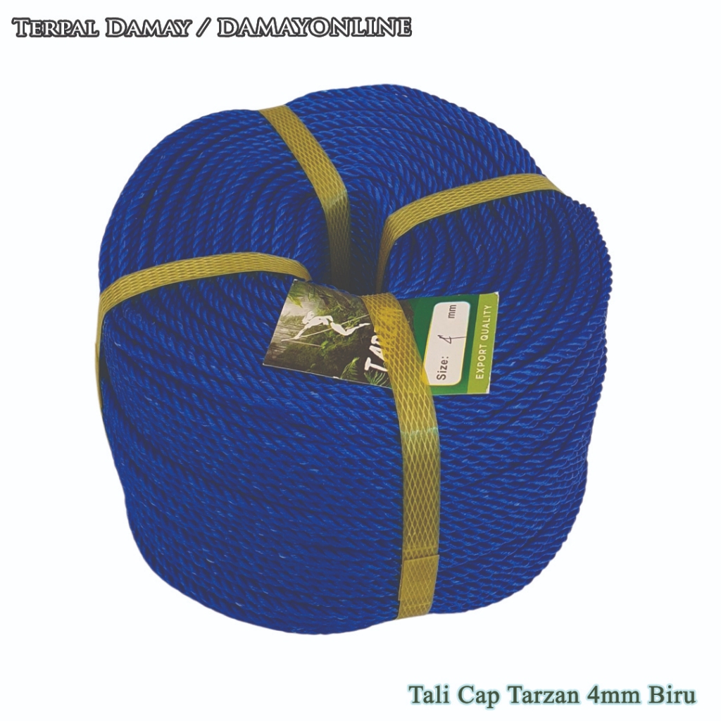 Tarzan Stamp PE Mine Rope 4mm สีฟ้า / ม้วน (ราคาต่อม้วน) | Shopee Thailand