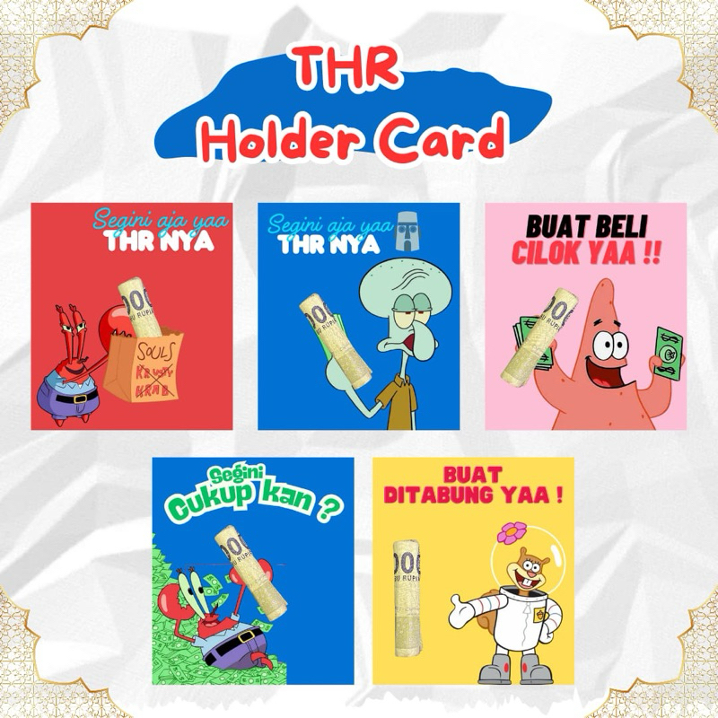 Ready Unique Cute SpongeBob Eid THR Envelope Card THR Card Envelope ...