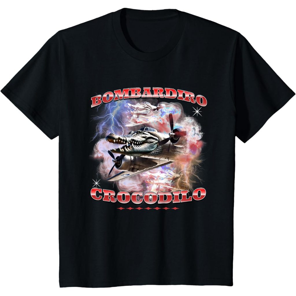 Bombardiro Crocodilo Italian Brainrot Meme Crocodile เสื้อยืดเด็ก เสื้อ ...