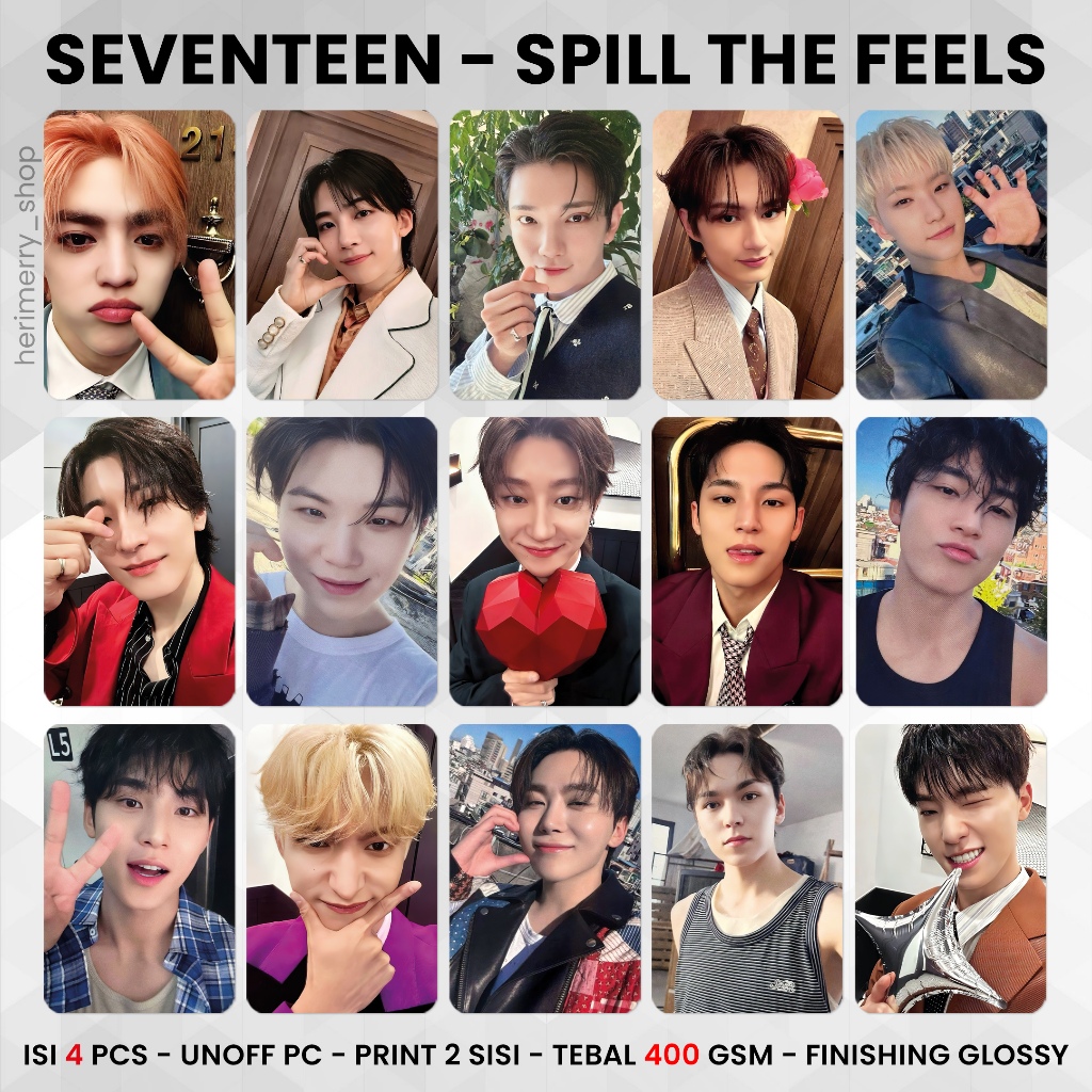 (CONTENTS 4 ชิ้น) SEVENTEEN SPILL THE FEELS Photocard - Premium PC 2 ...