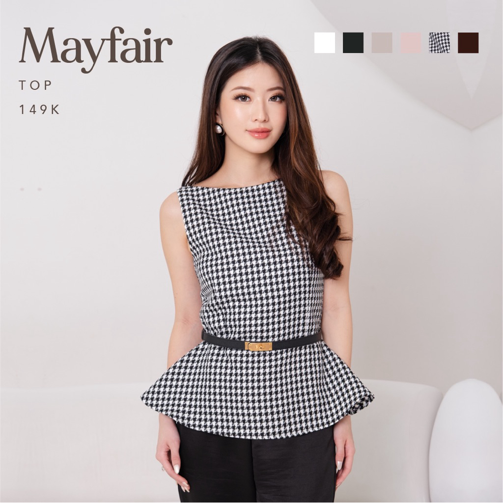 Mayfair Top -- Ocha Wear ลาย X Valerie | เสื้อผ้าทวีตหรูหรา | เสื้อ ...