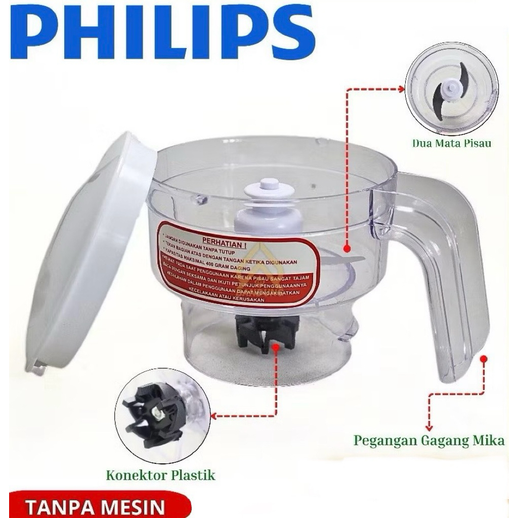 PHILIPS MEAT CHOPER CHOPPER GLASSES HR 2115 HR 2116 HR 2061 HR 2071 ...
