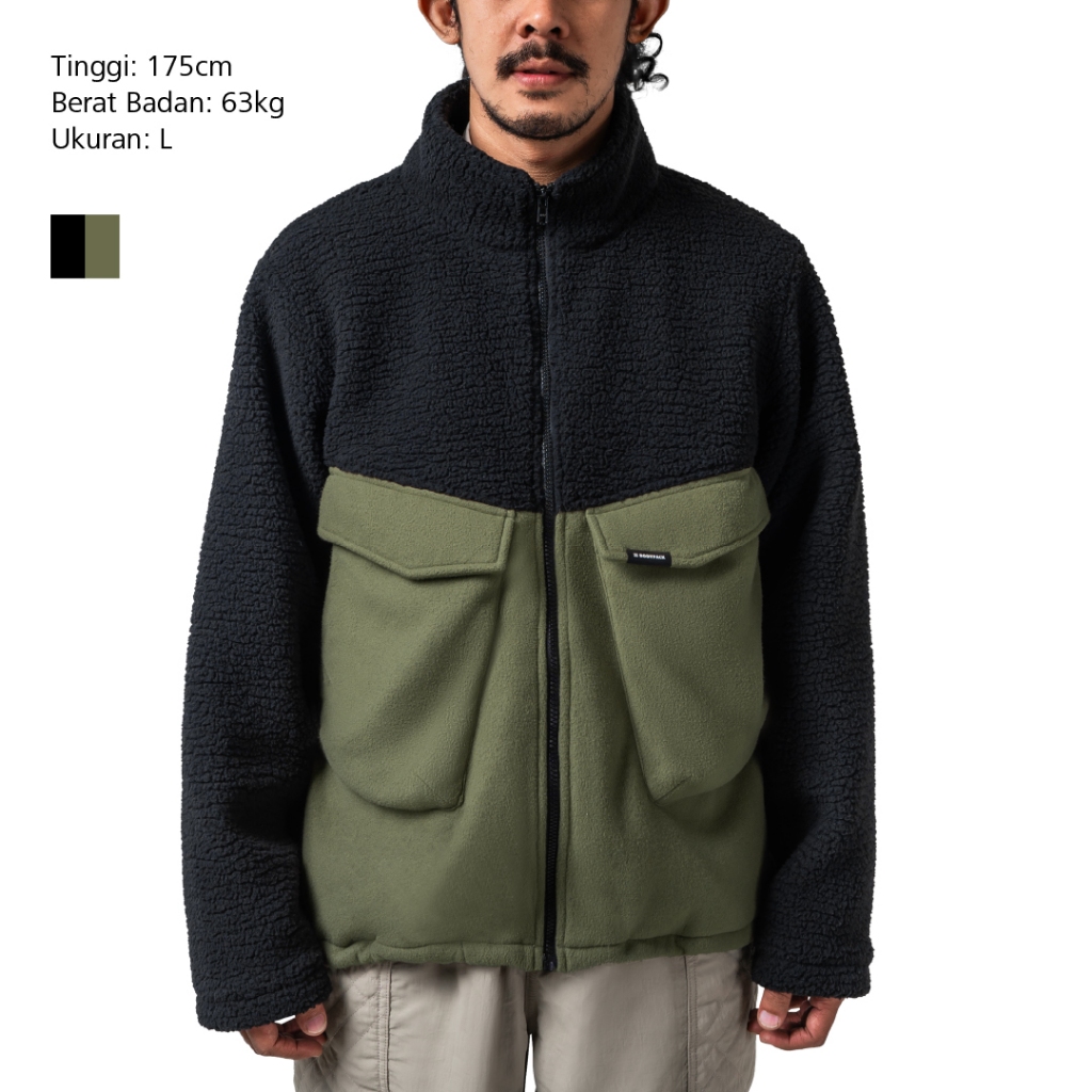 Vice Sherpa Fleece Bodypack Jacket - สีดํา | Shopee Thailand