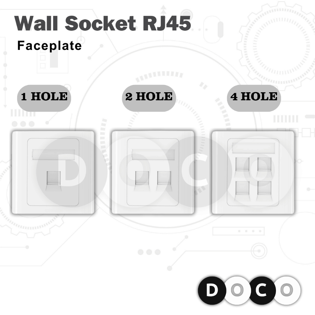 Faceplate LAN Wallplate Wall Socket RJ45 RJ11 1 หลุม / 2 หลุม / 4 หลุม ...