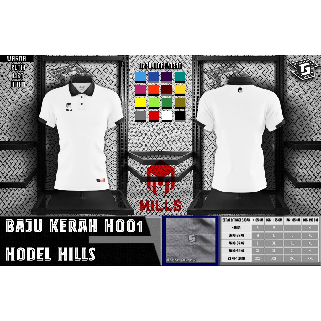 เสื้อเชิ้ตคอปกแบบแห้งพอดี รุ่น MILLS M001 (16 สี) SIZE S ถึง 5XL | Shopee Thailand