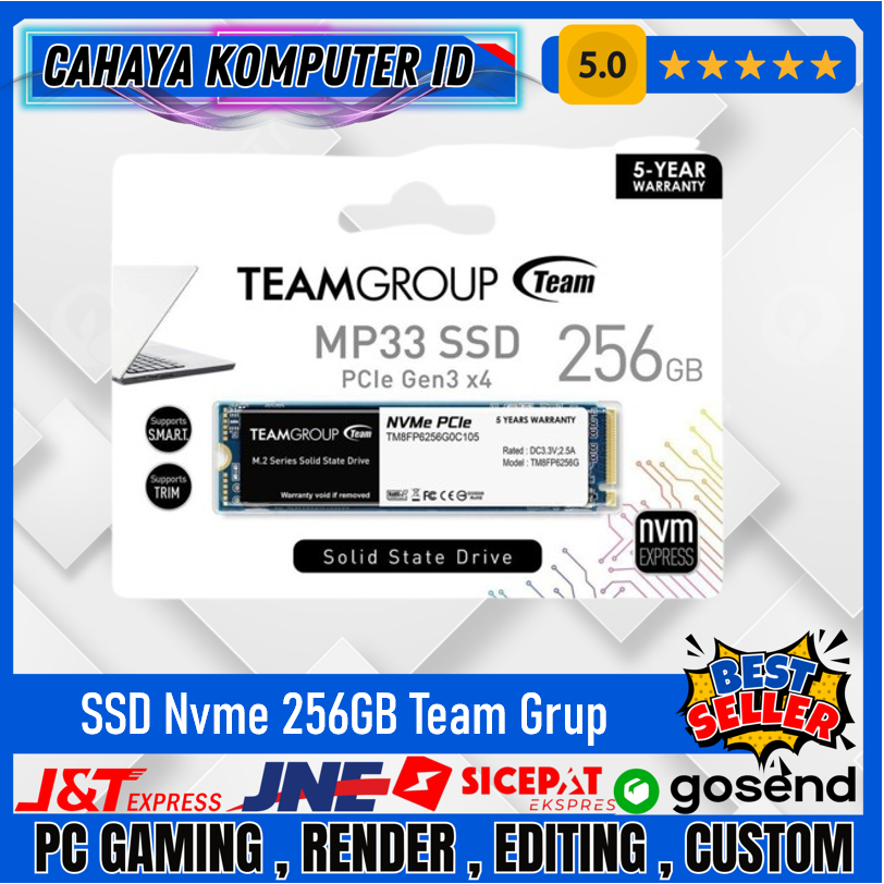 Ssd NVMe 256GB ทีม MP33 SSD NVMe M.2 / M2 256GB | Shopee Thailand
