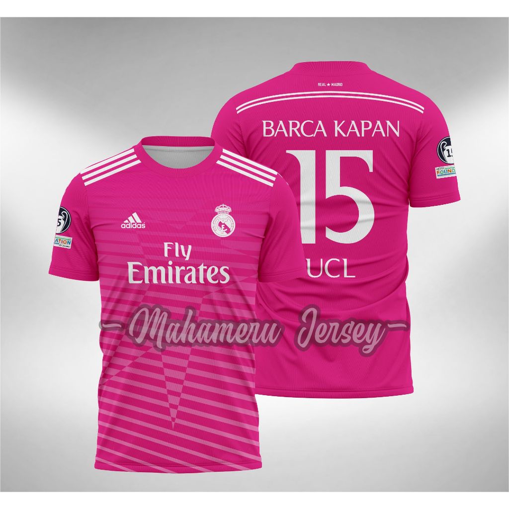 เสื้อ Barca KAPAN 15 UCL REAL MADRID AWAY PINK | Shopee Thailand