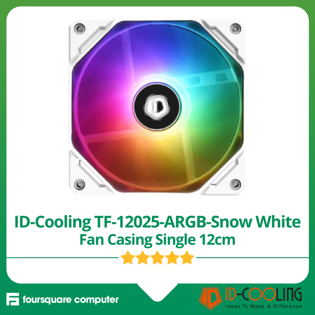 Id-cooling TF-12025-ARGB-Snow White Fan Casing Single 12cm | Shopee ...