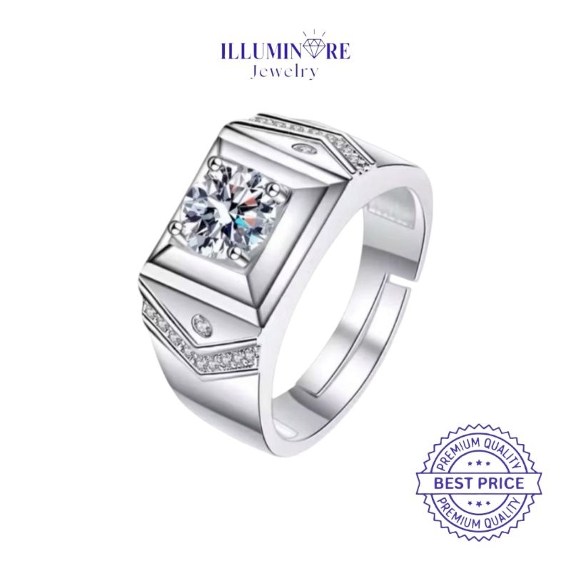 Illuminare-(ต้นฉบับ 100%) MS-RG48 Lab Create Diamond Silver S925 Platinum Plating GRA Certified ...
