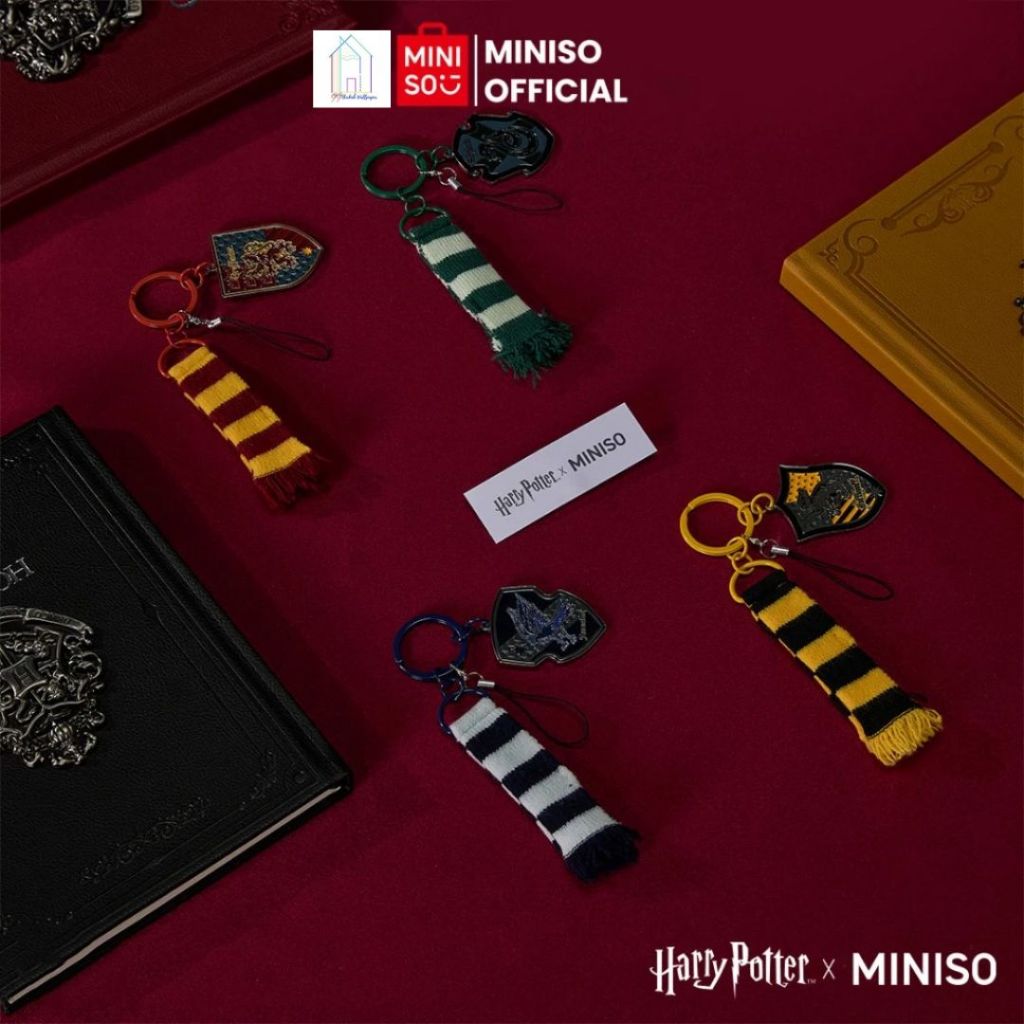 GANTUNGAN OFFICIAL Miniso x พวงกุญแจผ้าพันคอ Harry Potter พิมพ์ลาย Gryffindor Ravenclaw และ ...