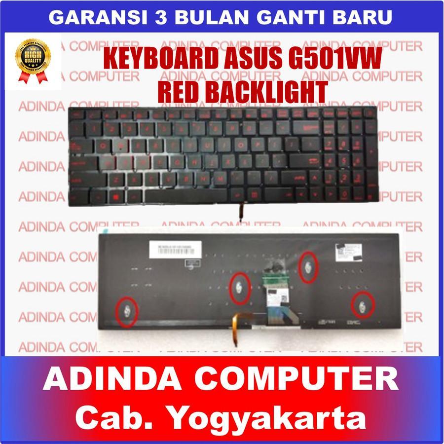 Asus ROG G501 G501J G501JW G501V G501VW คีย์บอร์ดแบ็คไลท์สีดําตัวอักษร ...