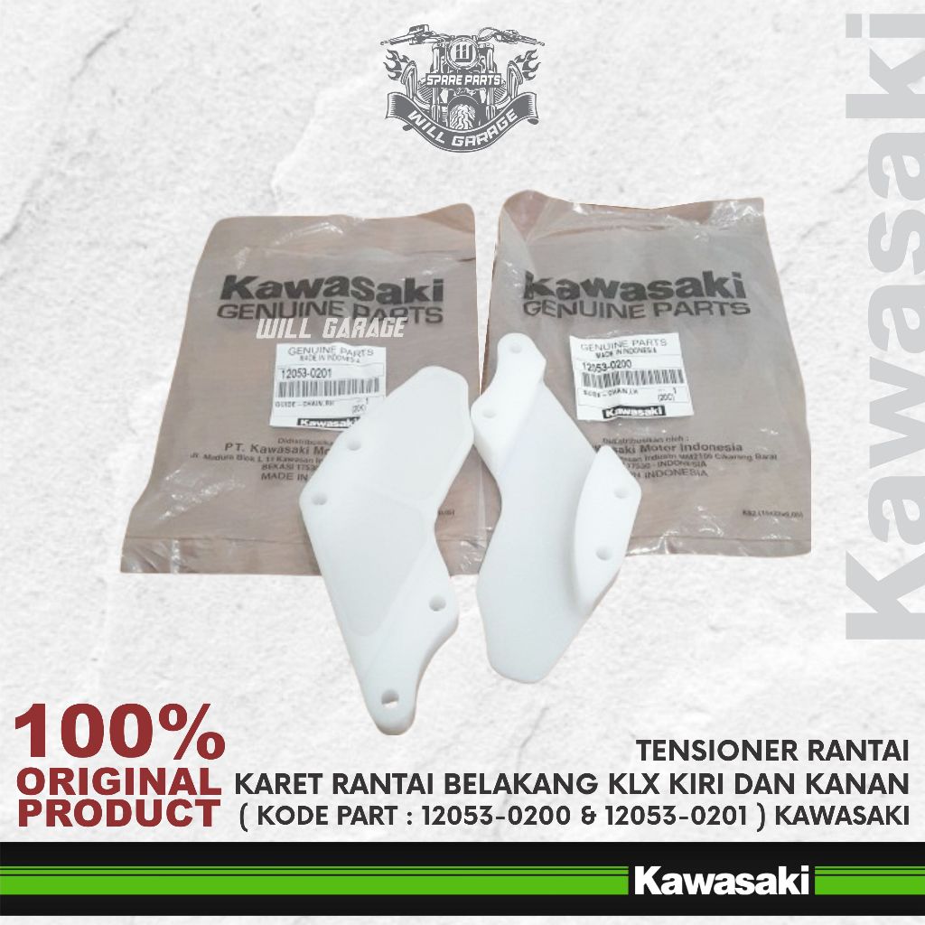 TENSIONER RUBBER CHAIN REAR CHAIN KLX ซ้ายและขวา (PART CODE: 12053-0200 ...