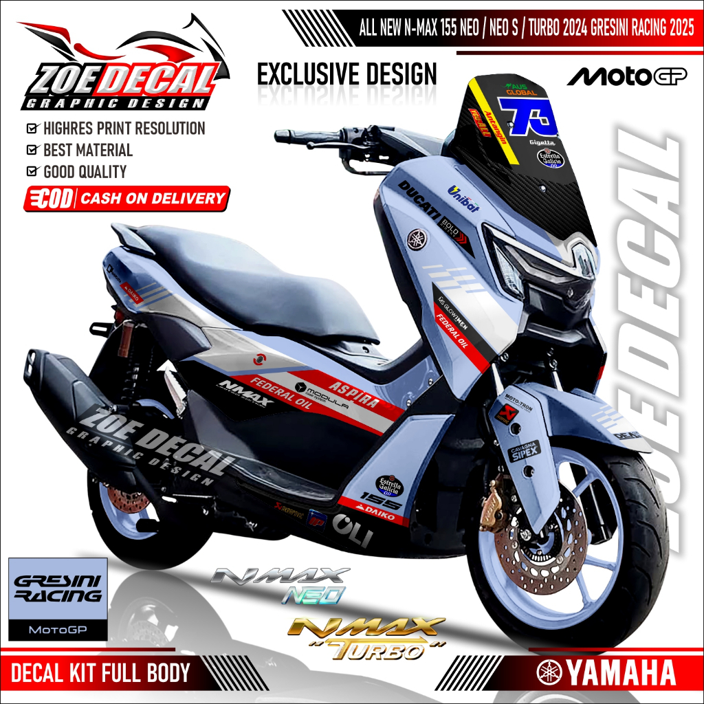 ล่าสุด Full Body Sticker Decal Yamaha All New NMAX TURBO / NEO / NEO S ...