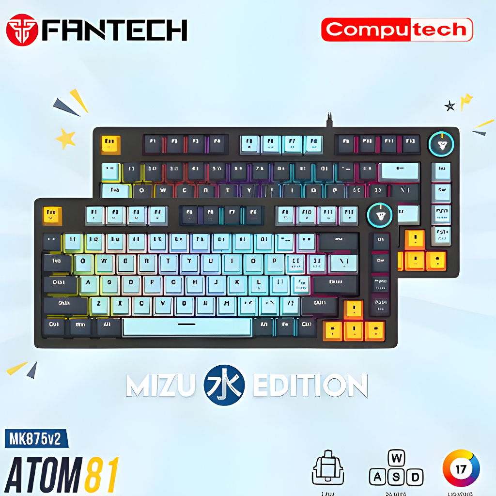 FANTECH ATOM81 MK875 V2 MIZU EDITION คีย์บอร์ดเกมมิ่งแบบกลไก | Shopee ...