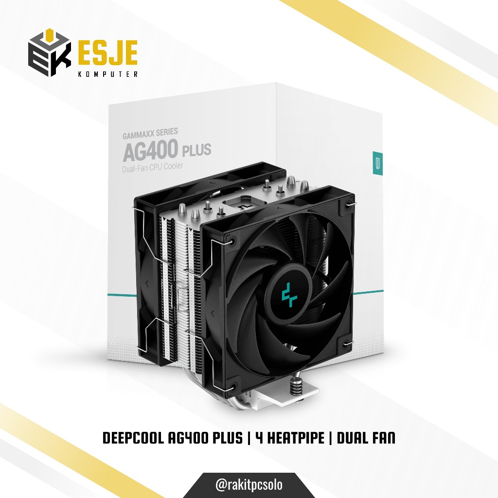 DeepCool AG400 Plus พัดลมคู่ 12 ซม. Intel LGA1700 AMD AM5 CPU Cooler ...