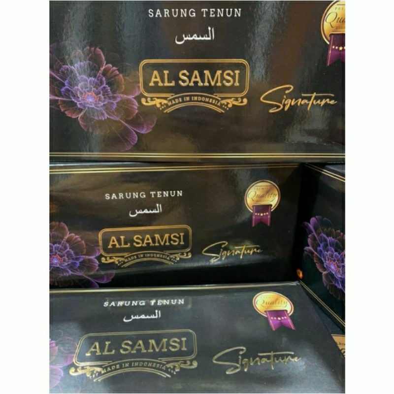 ผ้าซิ่น Al-Samsi 704 ผ้าซิ่นทอซิกเนเจอร์สีดํา Gus Iqdam ผ้าซิ่น Al ...