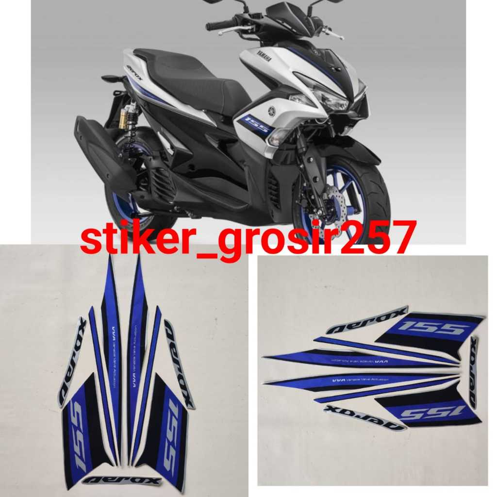 Yamaha AEROX VVA 155 R 2018 SILVER BLUE LIS LES BODY STRIPING ...